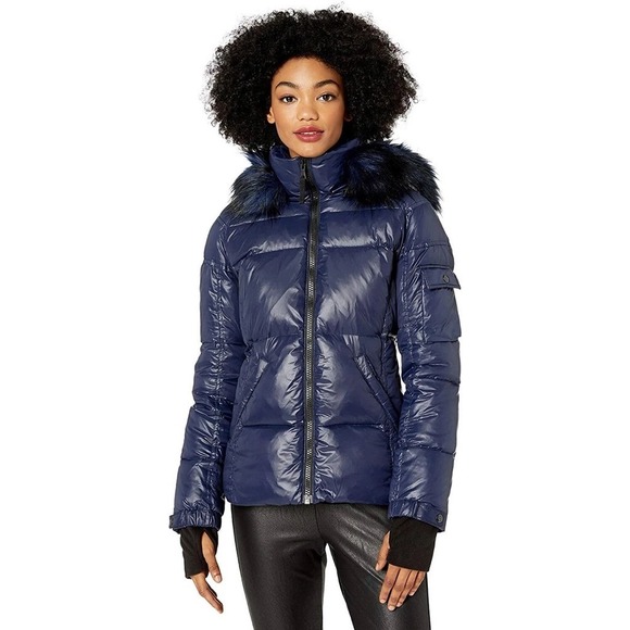 S13 | Jackets & Coats | S3 New York Nyc Blue Hooded Down Gloss Puffer ...